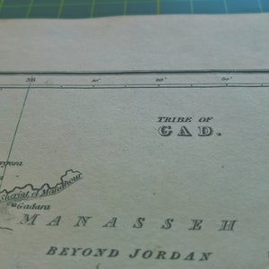 1823 Vintage Tribe of Gad Map - Etsy
