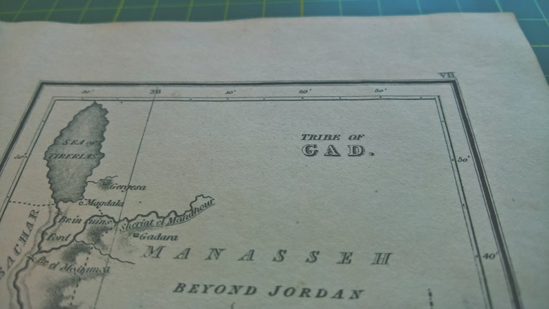 1823 Vintage Tribe of Gad Map - Etsy
