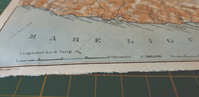 1928 Vintage West Italian Riviera Map | Etsy