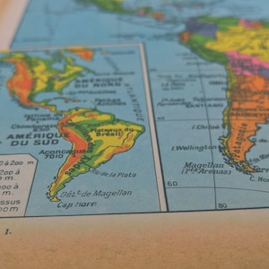 1956 Vintage Map of the Americas - Etsy