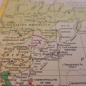 1957 Vintage Interwar Period Map of the World - Etsy