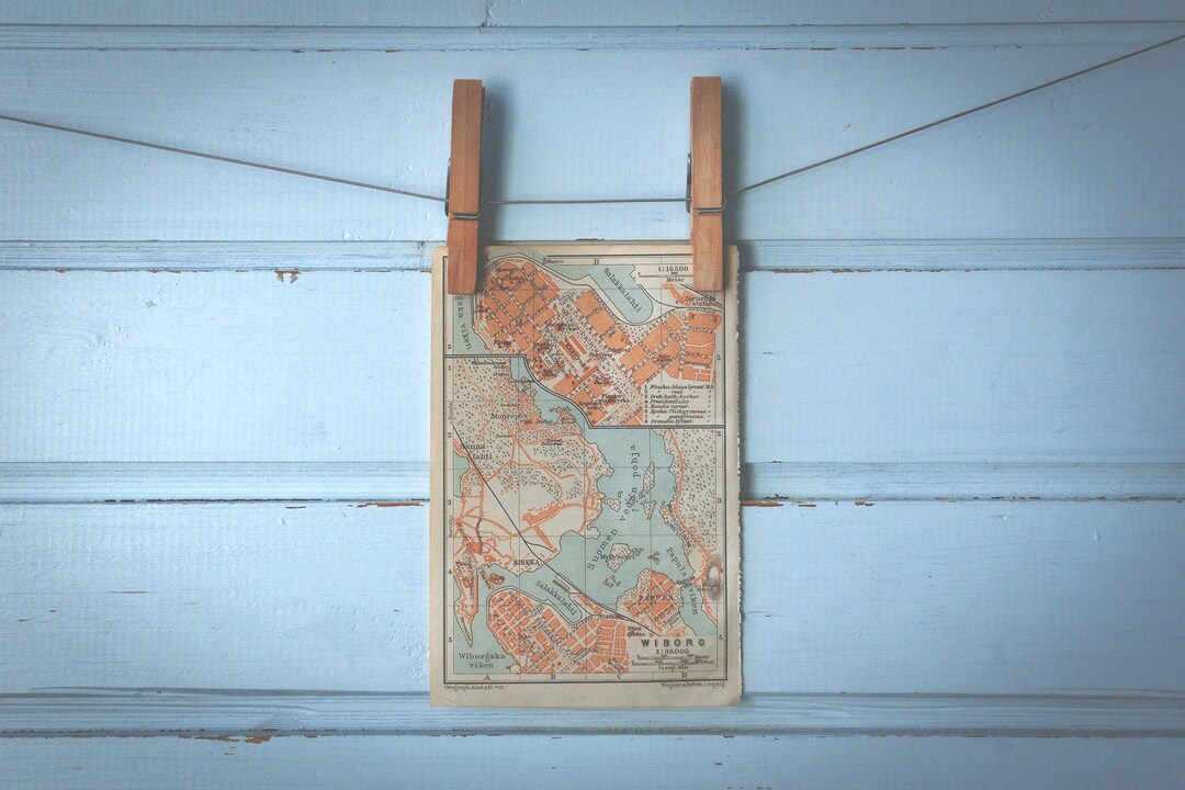 1904 Vintage Vyborg Map - Etsy