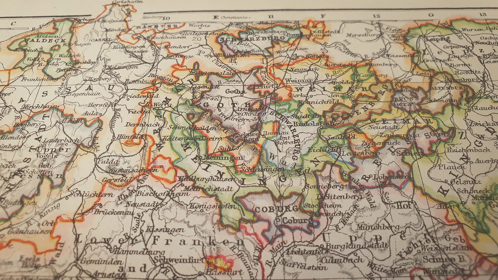 1897 Vintage South Germany Map - Etsy