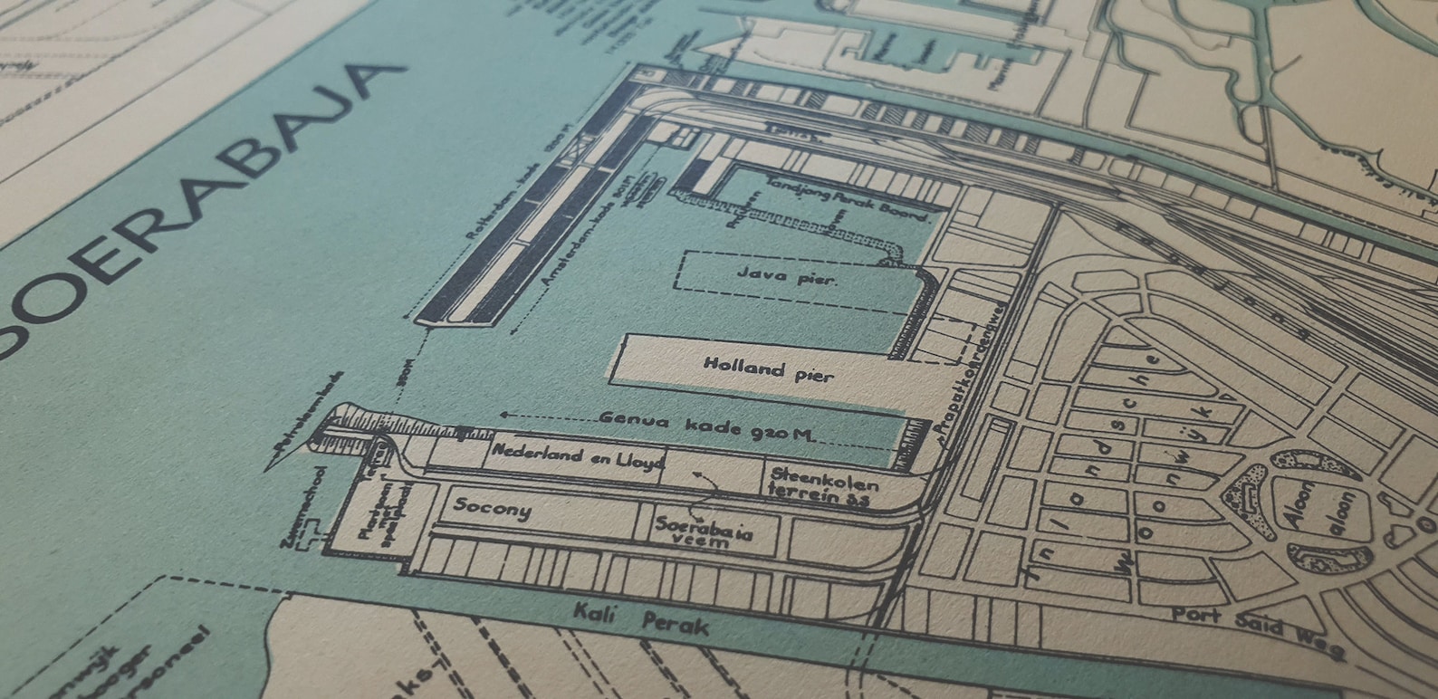 1941 Vintage Jakarta & Surabaya Ports Map - Etsy