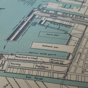 1941 Vintage Jakarta & Surabaya Ports Map - Etsy