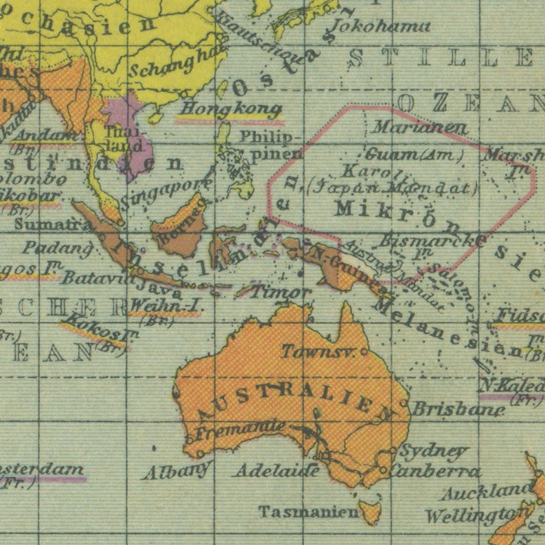 1941 Vintage World Map - Etsy