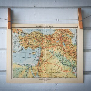 1956 Vintage Near East Map - Etsy