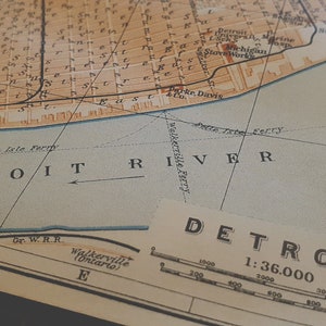 1904 Vintage Map of Detroit - Etsy