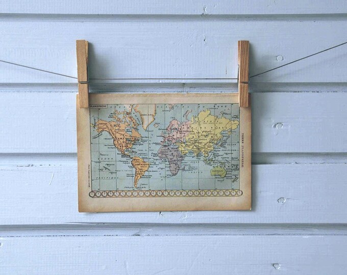 1913 Vintage World Map - Etsy