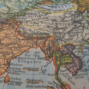 1936 Vintage Map of Asia - Etsy