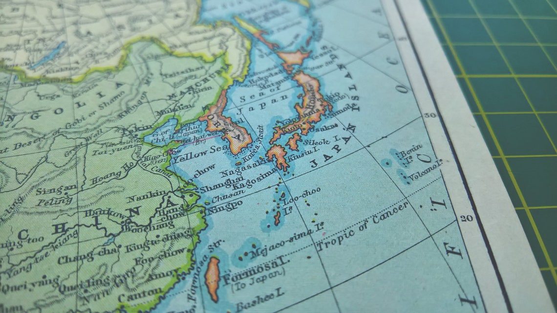 1910s Vintage Map of Asia | Etsy