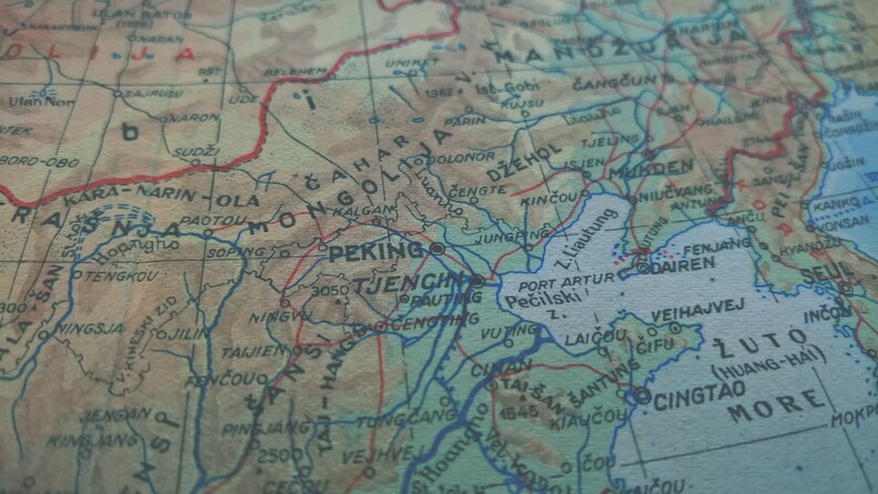 1951 Vintage Map of China - Etsy