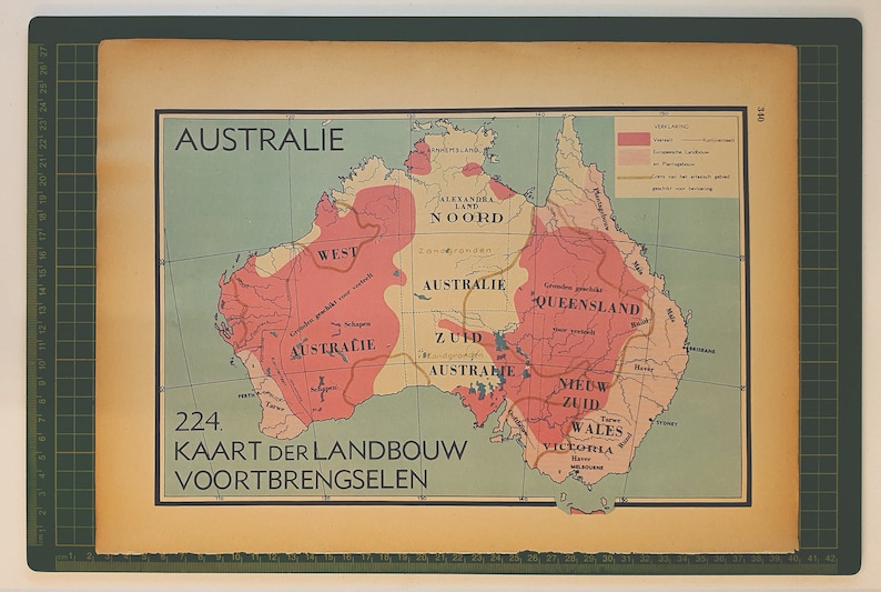 1941 Vintage Australia Map - Etsy