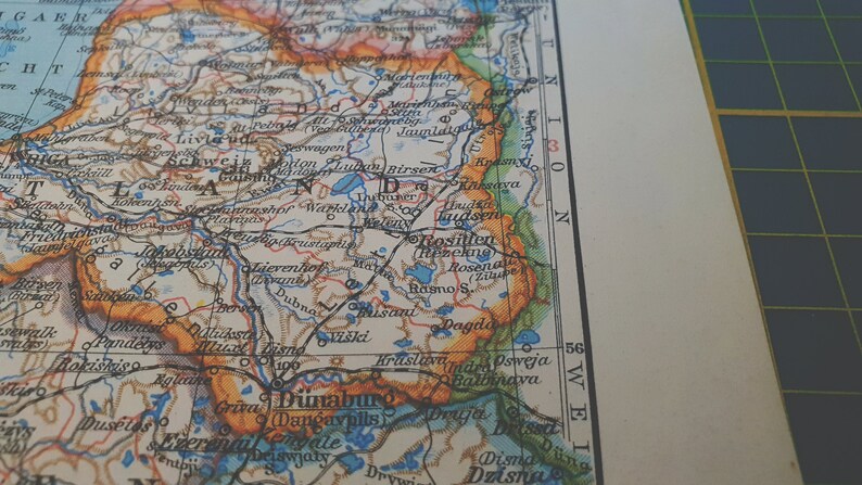 1936 Vintage Baltic States Map | Etsy