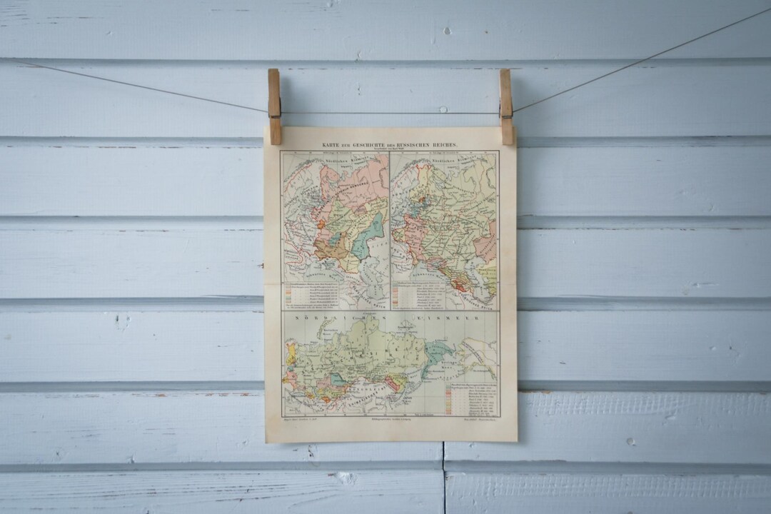 1907 Vintage Russian Empire Expansion Map - Etsy