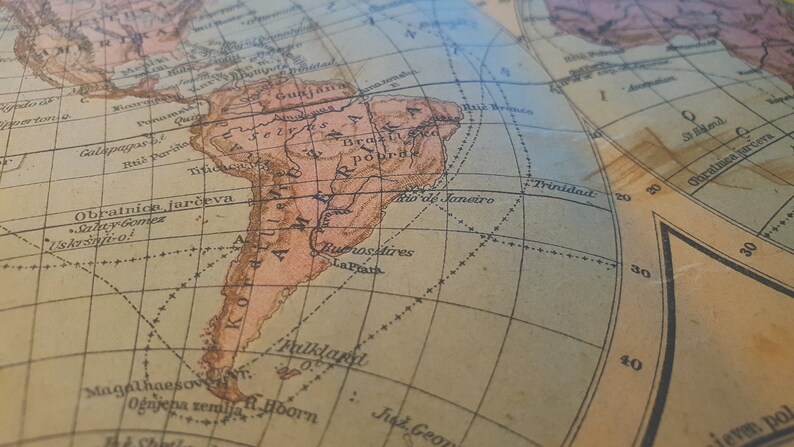 1924 Vintage World Map - Etsy
