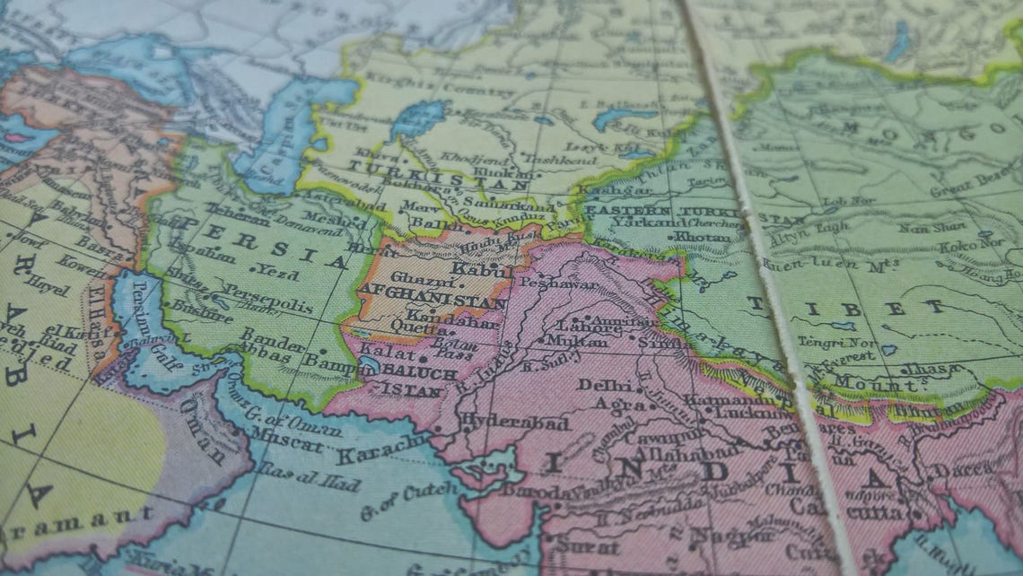 1910s Vintage Map of Asia | Etsy