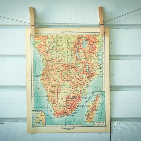 South Africa Map - Etsy