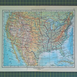 1956 Vintage USA Map - Etsy