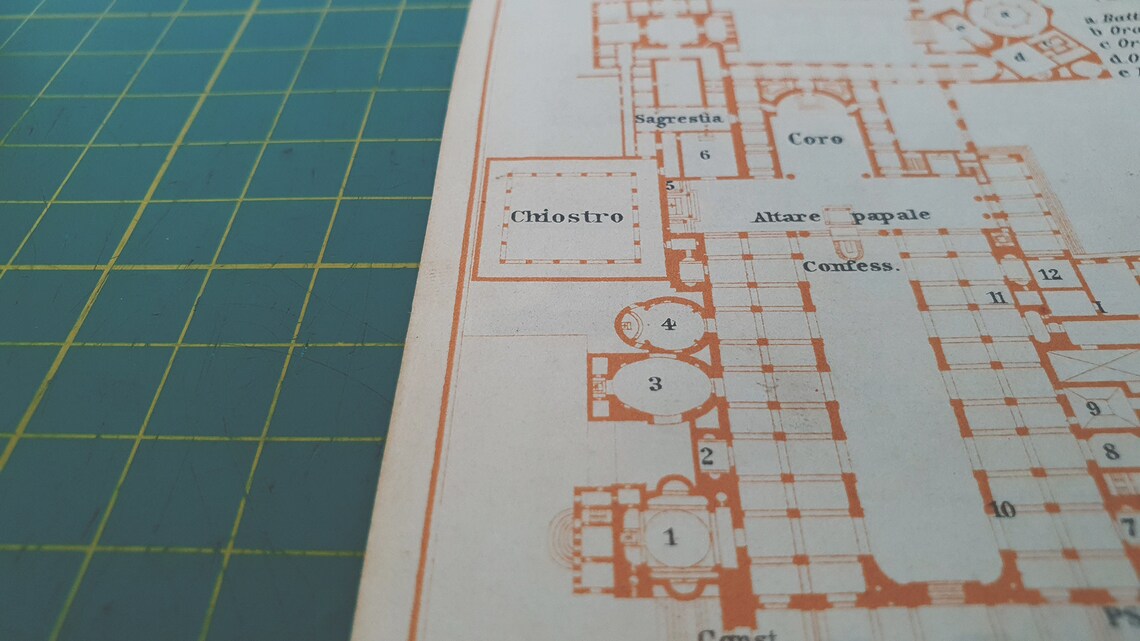 1908 Vintage Plan of the Lateran Basilica - Etsy
