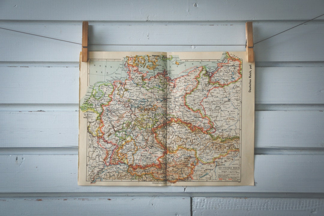 1936 Vintage Map of Germany - Etsy