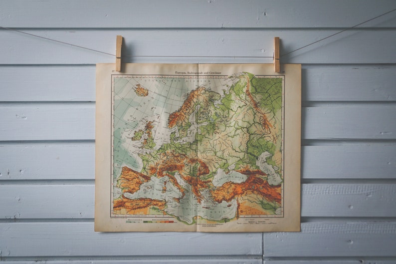 1928 Vintage Map of Europe - Etsy
