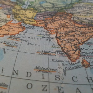 1936 Vintage Map of Asia - Etsy