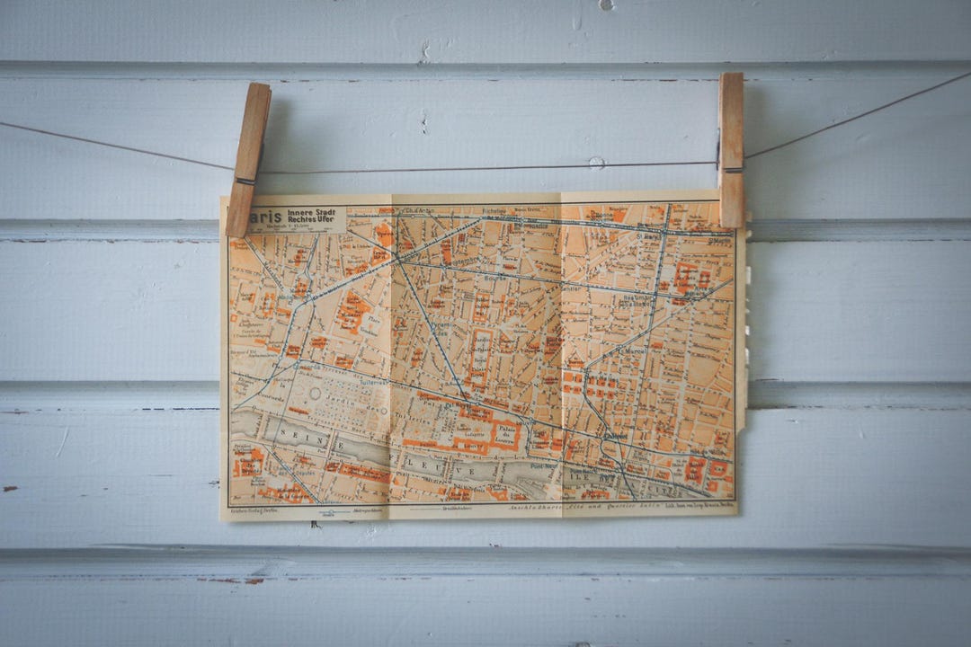 1933 Vintage Map of Paris - Etsy
