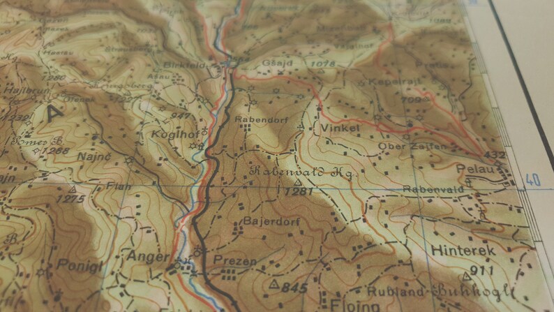 1948 Vintage Southeast Styria Map | Etsy