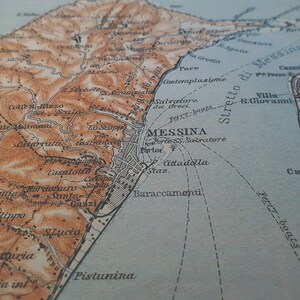 1911 Vintage Strait of Messina Map - Etsy