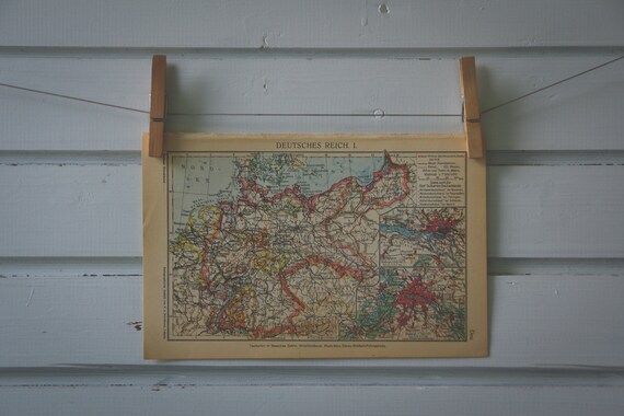 1930 Vintage Germany Map - Etsy