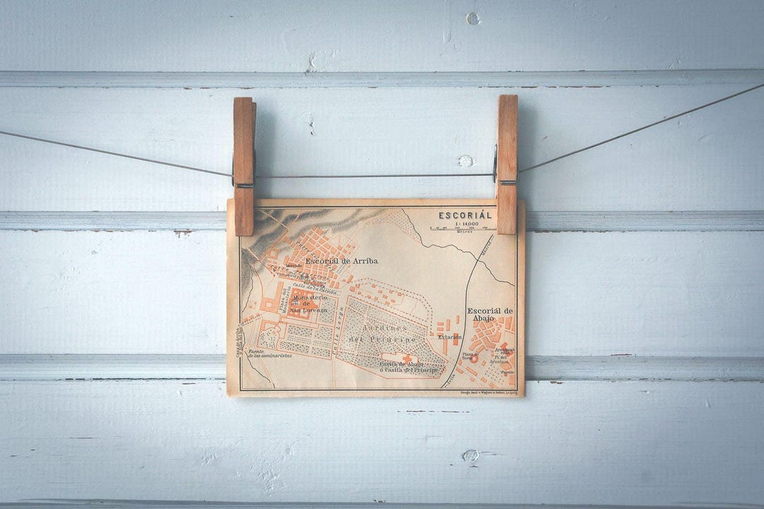 1901 Vintage El Escorial Map - Etsy