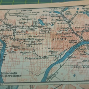 1905 Vintage Map of Minneapolis - Etsy
