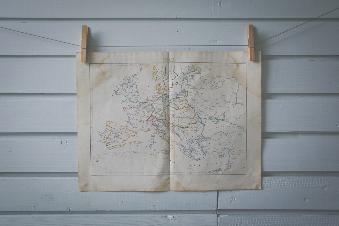1859 Vintage Map of Europe in the 19th Century - Etsy