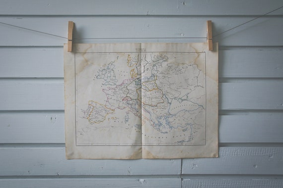 1859 Vintage Map of Europe in the 19th Century - Etsy
