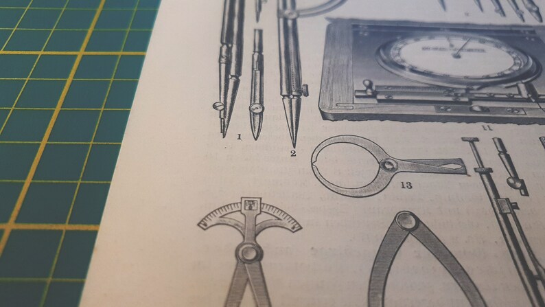 1907 Vintage Technical Drawing Instruments Lithograph Illustration - Etsy