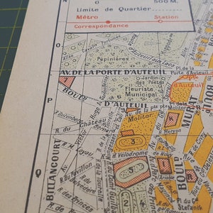 1950s Vintage Auteuil Map - Etsy