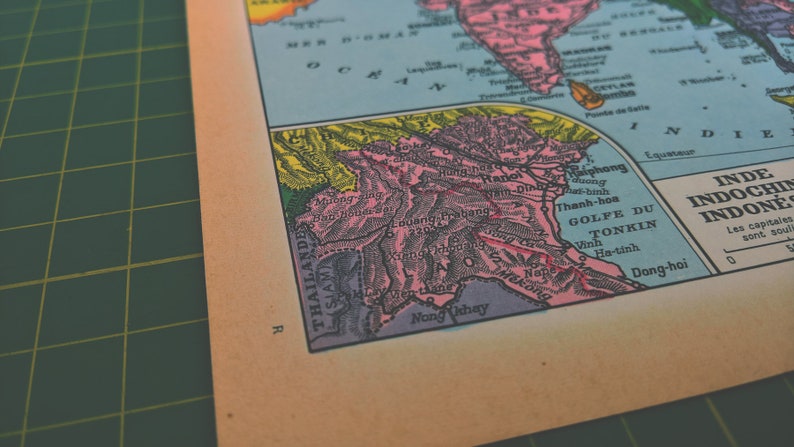 1956 Vintage Map of India & Southeast Asia - Etsy