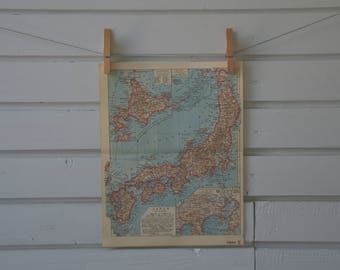 1922 Vintage Map of Japan - Etsy