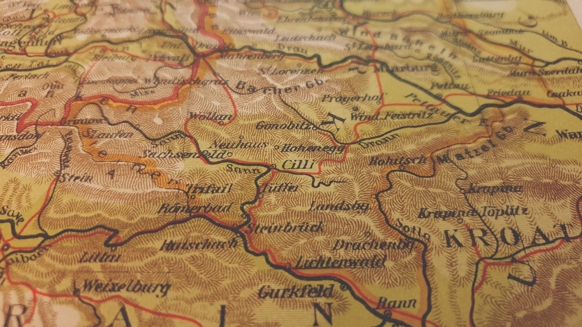 1910s Vintage Styria Map