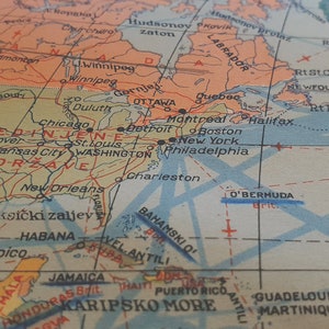 1958 Vintage World Map - Etsy