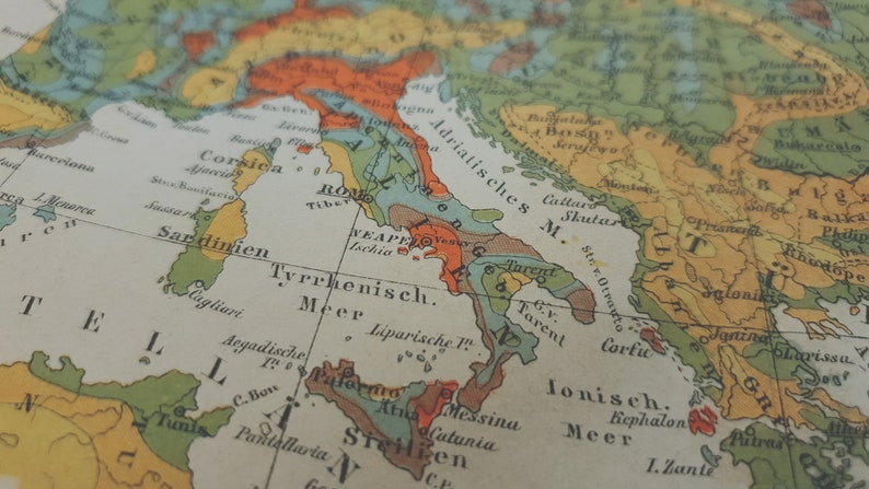 1887 Vintage Population Density Map of Europe | Etsy