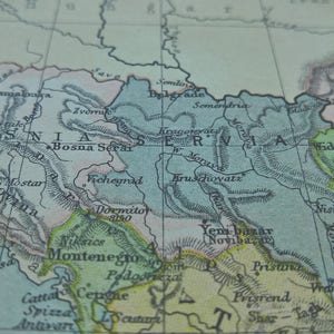 1896 Vintage Map of the Balkans - Etsy