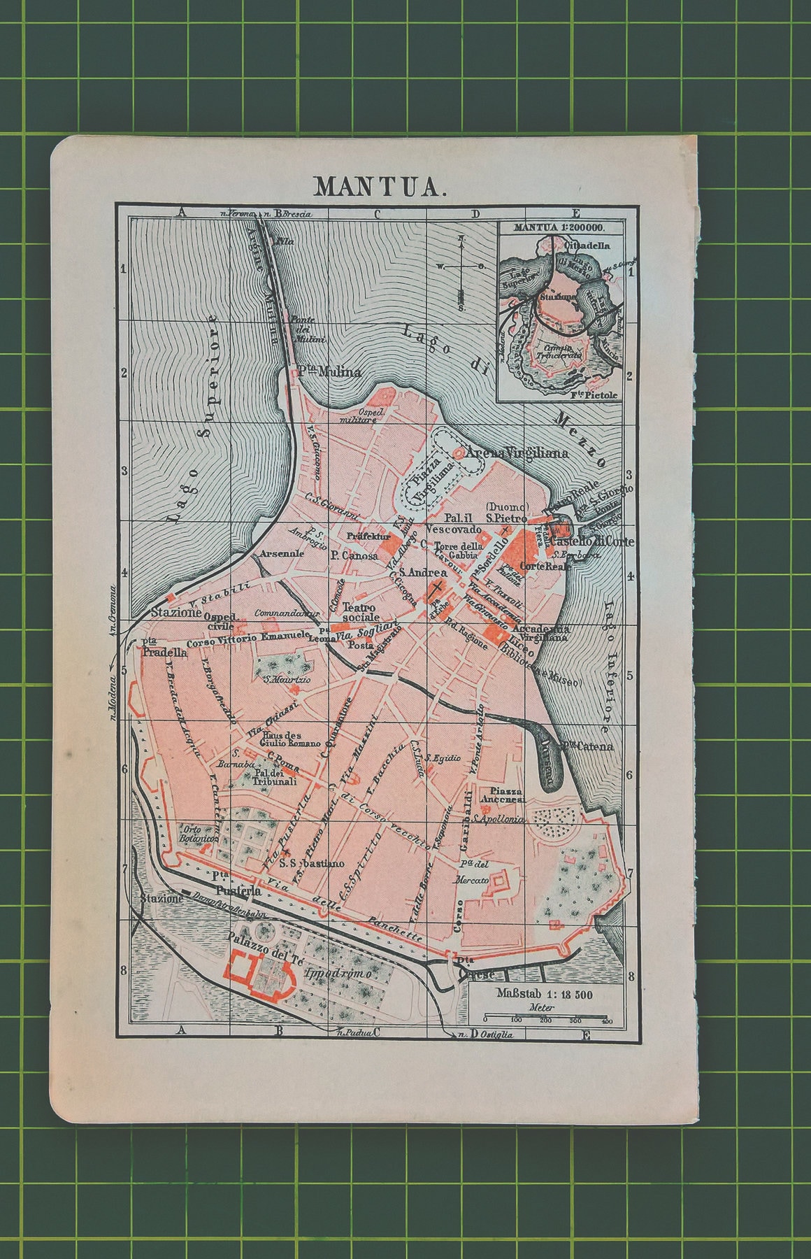1892 Vintage Map of Mantua