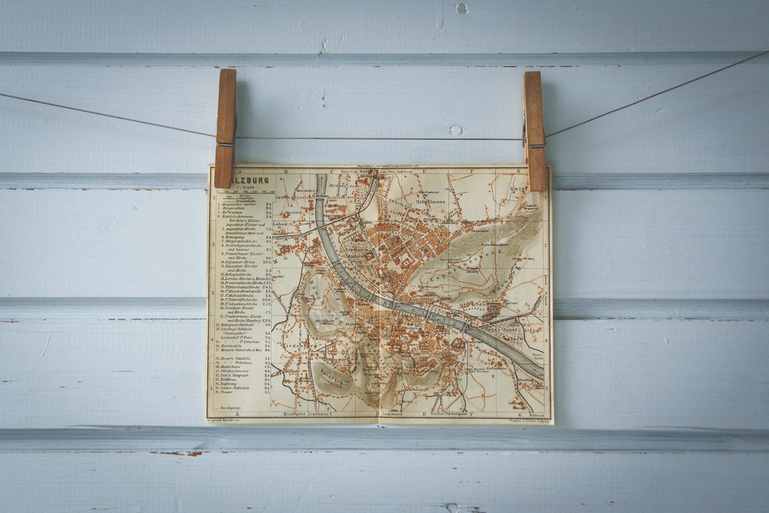 1911 Vintage Salzburg Map - Etsy