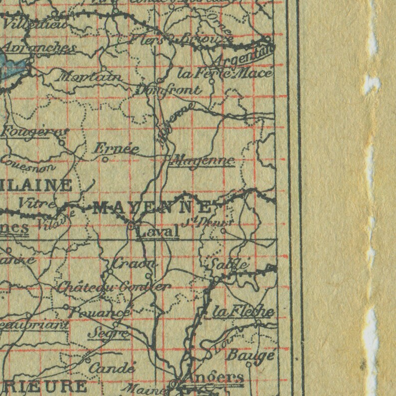 1920s Vintage Northwest France Map | Etsy