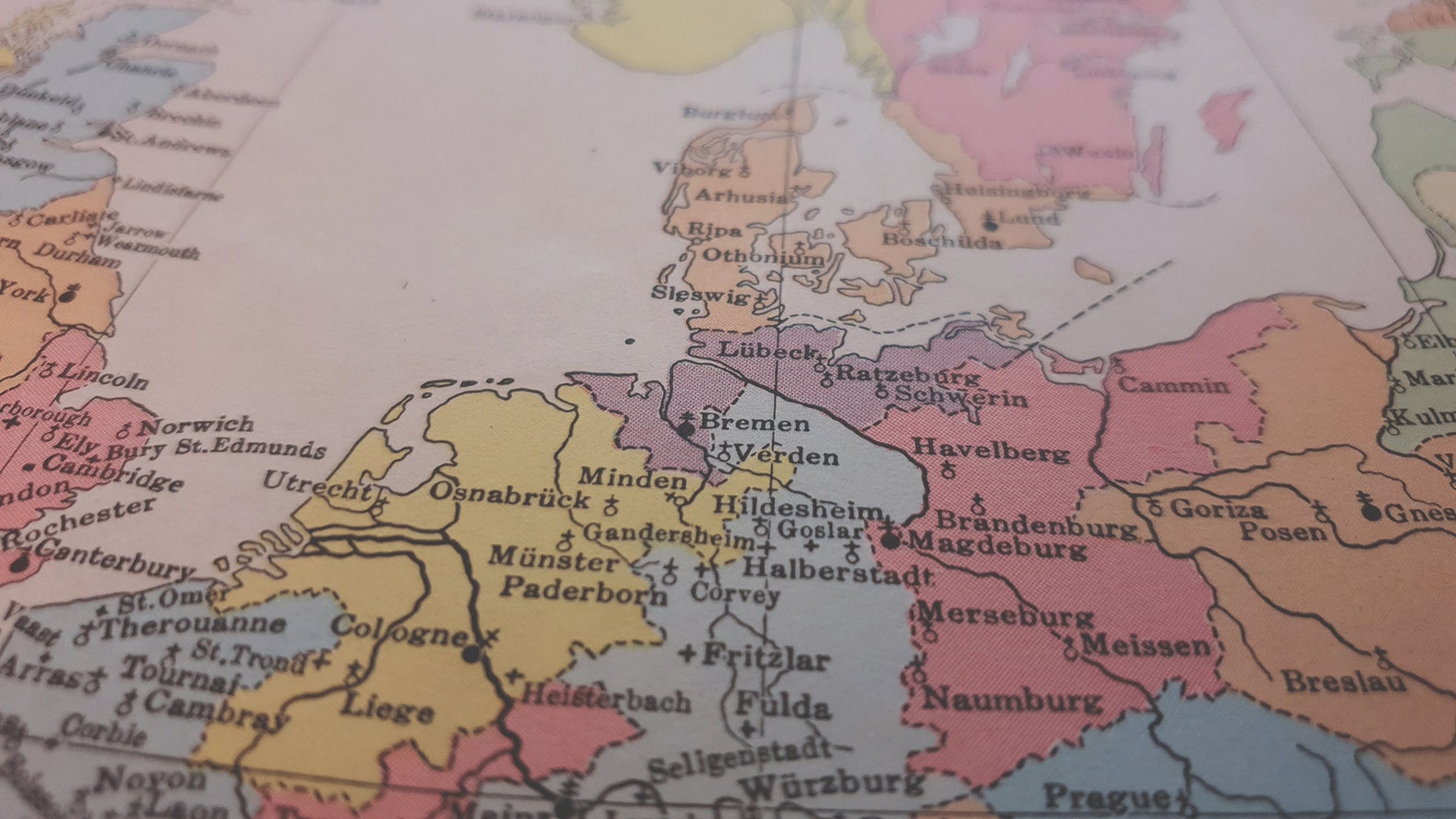 1957 Vintage Ecclesiastical Map of Europe in 14th Century - Etsy