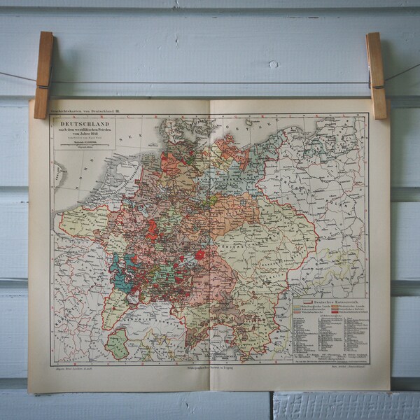 Vintage Germany Map - Etsy