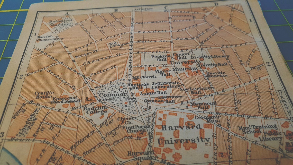 1905 Vintage Cambridge Map | Etsy