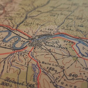 1950 Vintage West Romania Map - Etsy